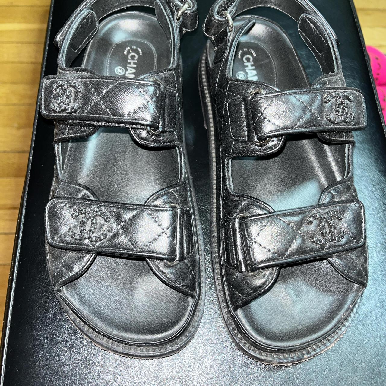 Chanel dad sandals exclusive rare size 36 with box - Depop