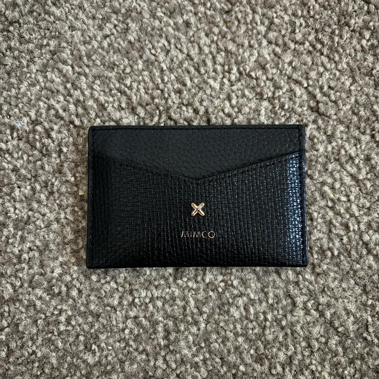 black mimco card wallet with rose gold... - Depop