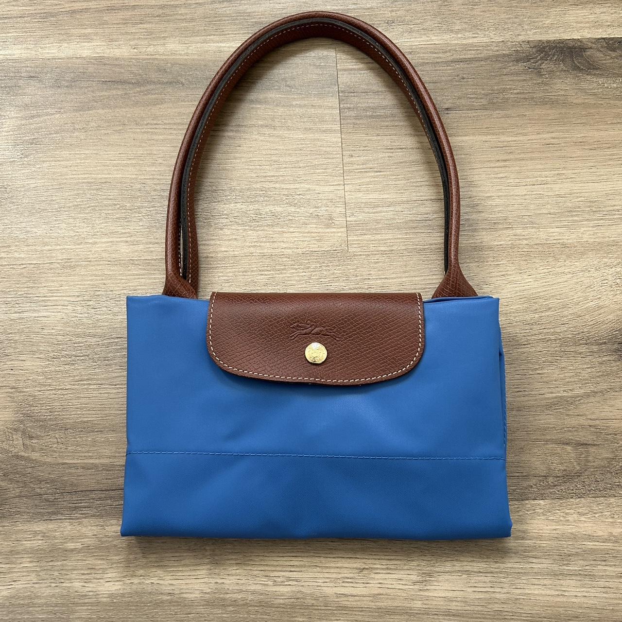 blue longchamp medium tote - brand new, never used... - Depop