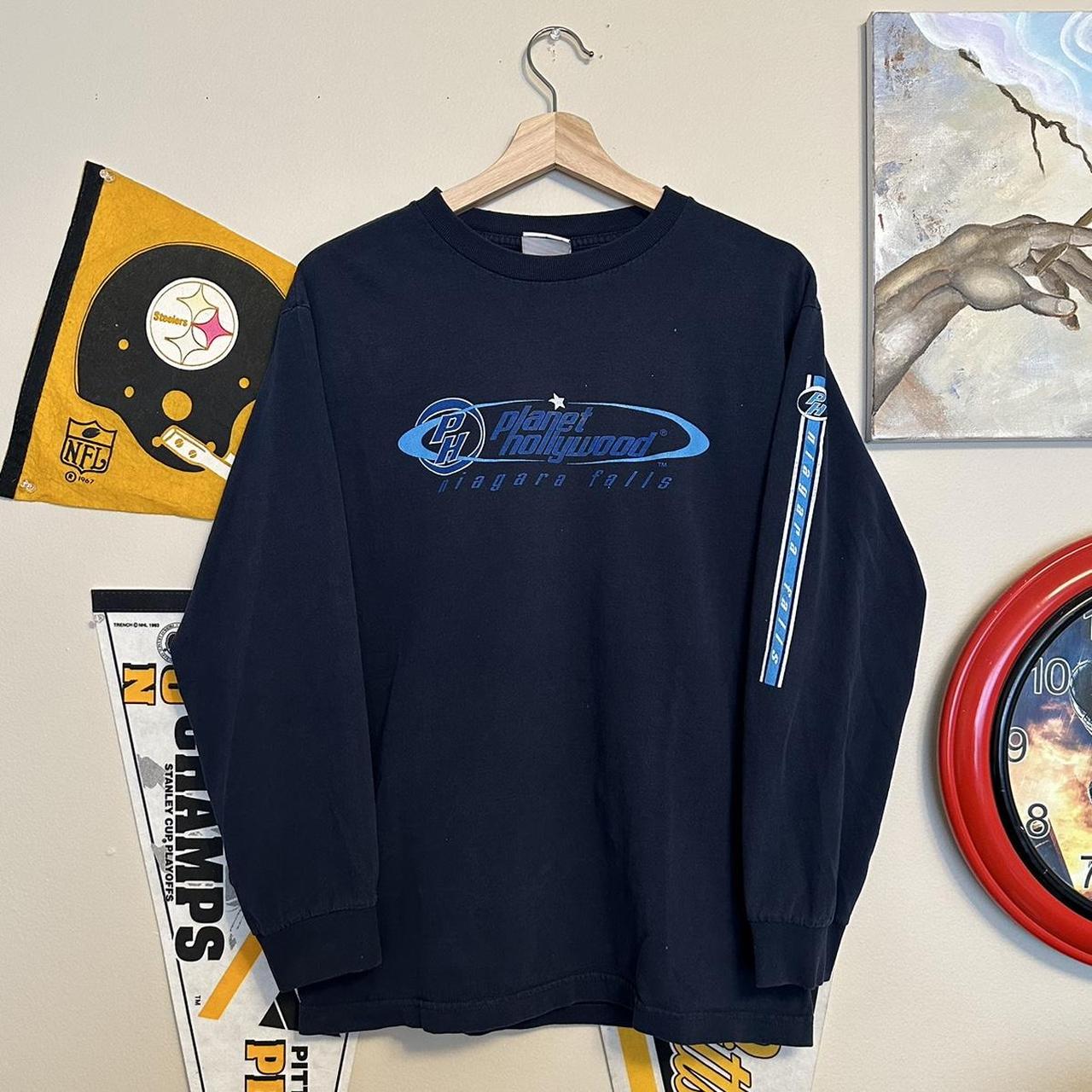 Vintage Y2K Planet Hollywood Logo Long Sleeve... - Depop