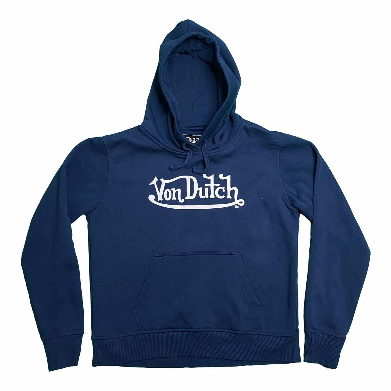 Women’s Von Dutch Blue Spell Out Hoodie Condition -... - Depop