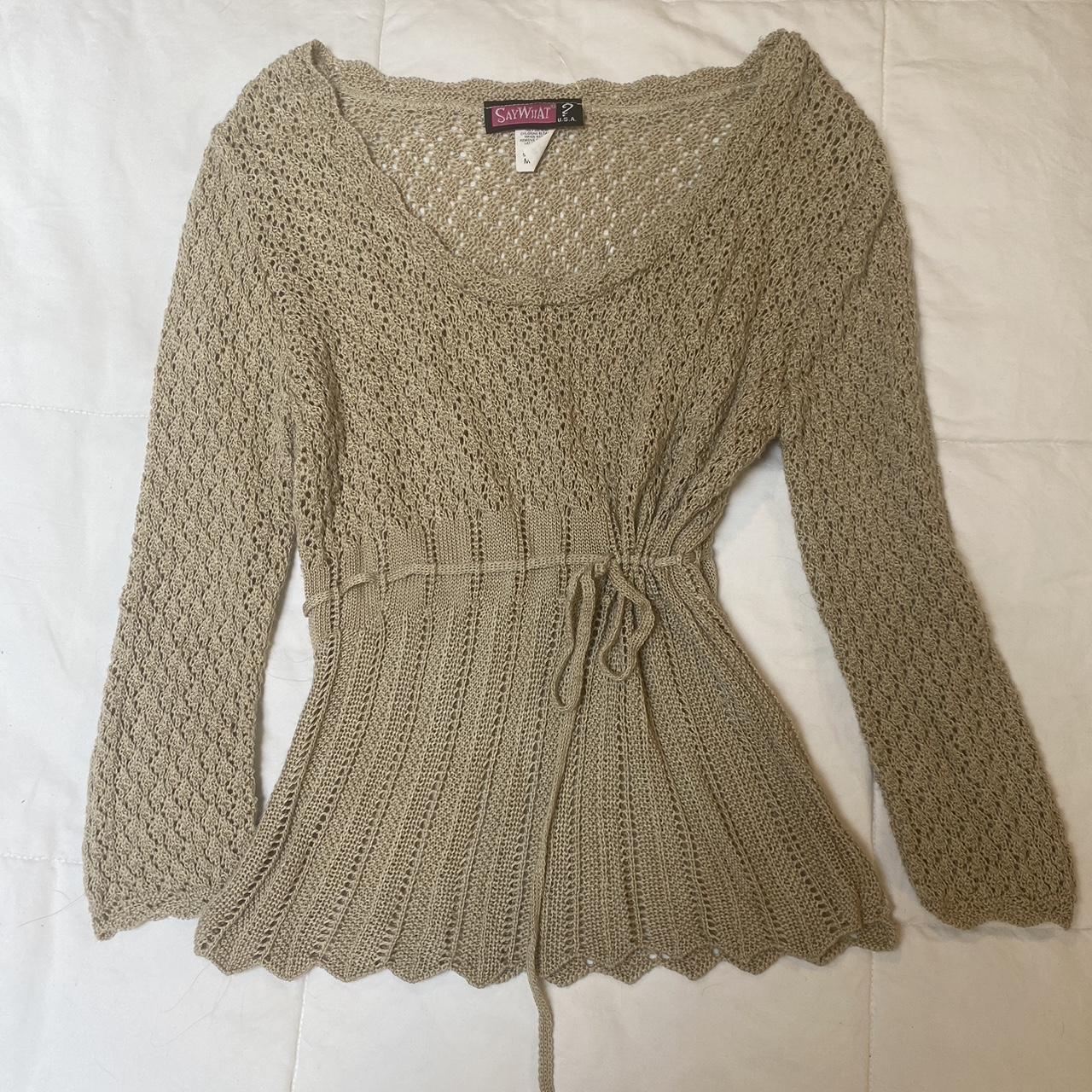 Vintage crochet style sweater - Depop