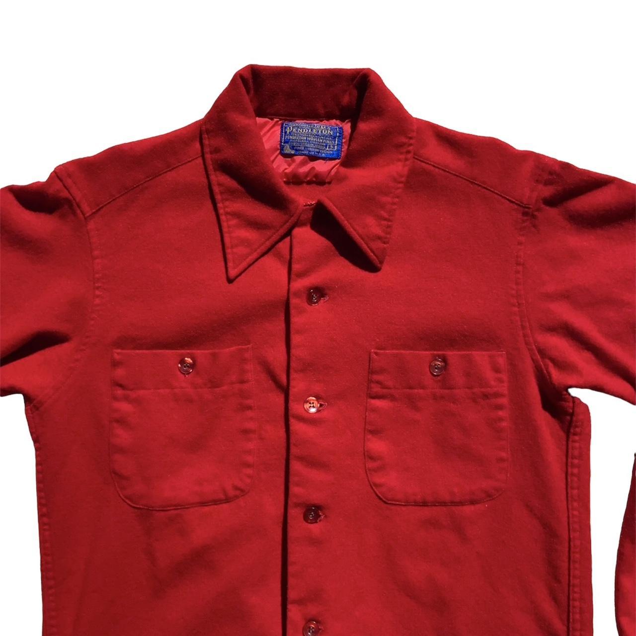 Vintage 80s Red Pendleton Pure Virgin Wool Long... - Depop