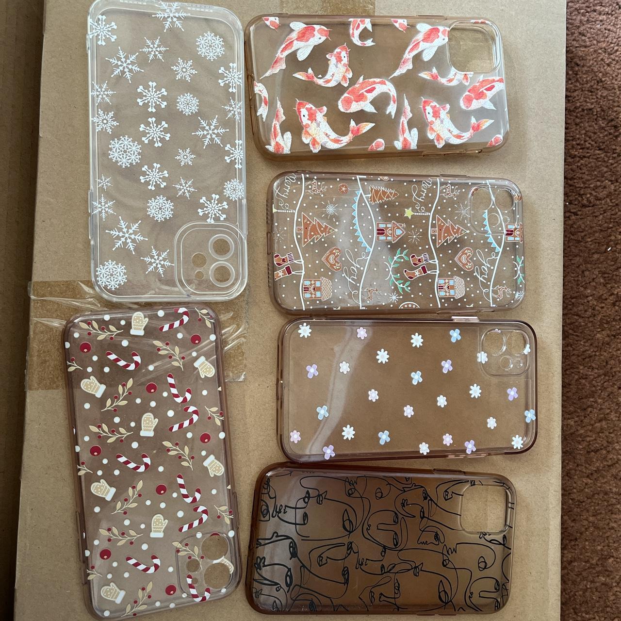 bundle of clear patterned iphone 11 cases, all in... - Depop