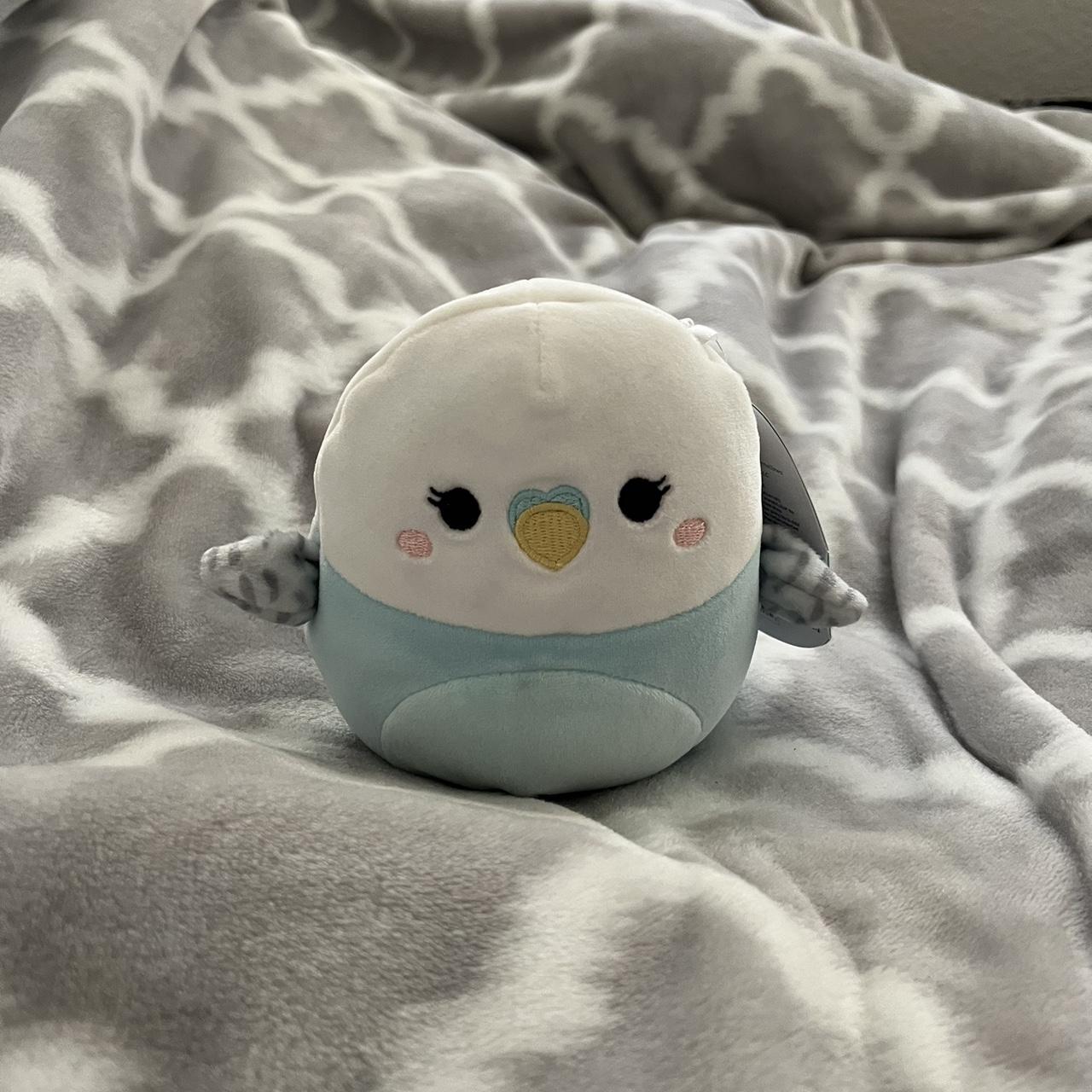 white & blue bird squishmallow - Depop