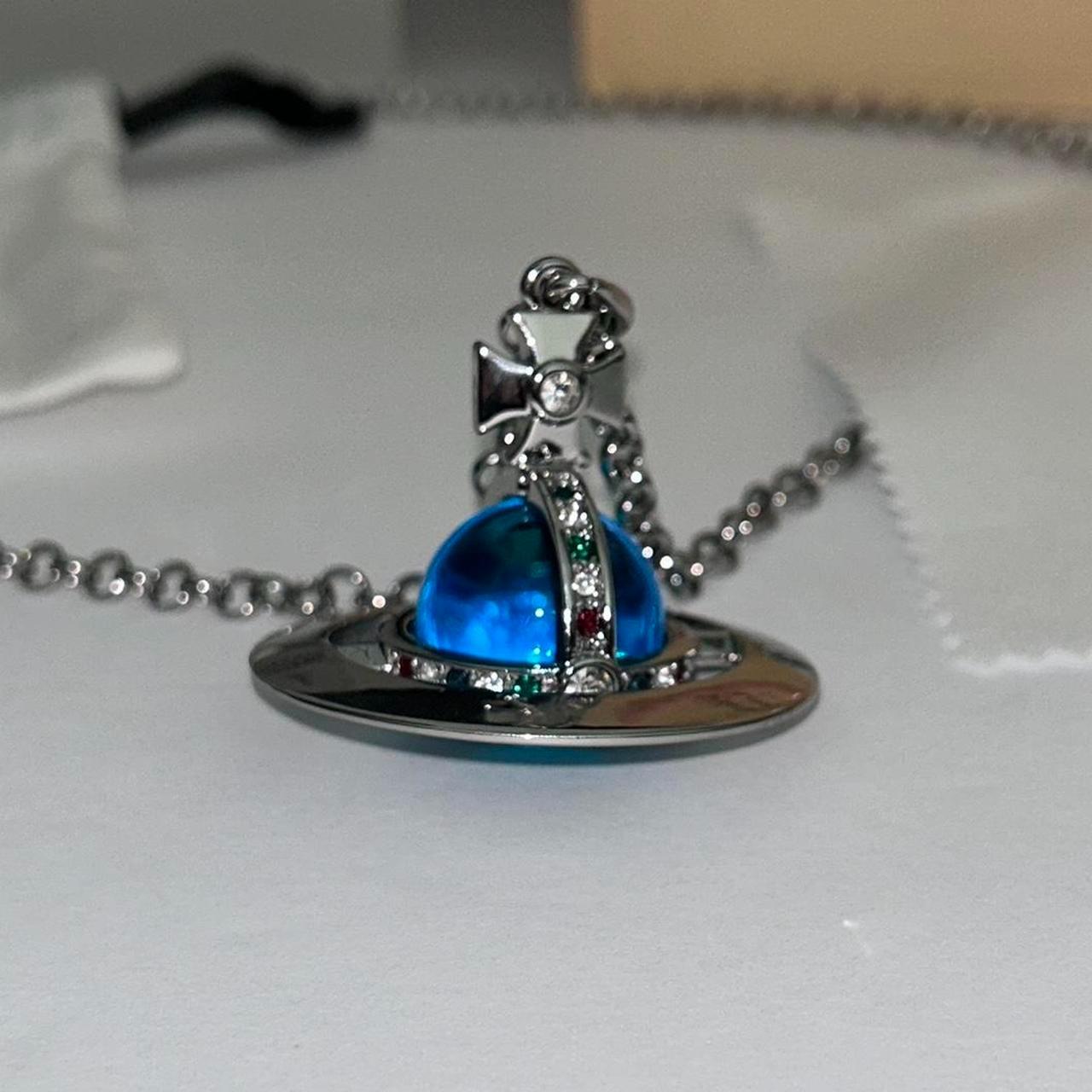 VIVIENNE WESTWOOD BLUE ORB NECKLACE ⚛️ VERY RARE... - Depop VIVIENNE WESTWOOD BLUE ORB NECKLACE ⚛️ VERY RARE... - Depop