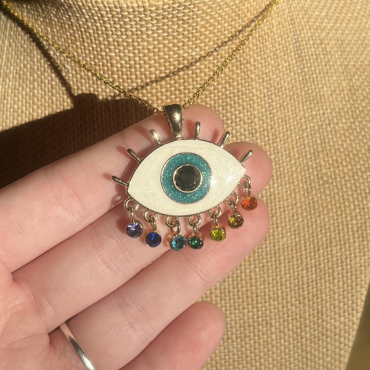 Evil Eye Chakra Necklace 🌈 🧿 Statement evil eye... - Depop