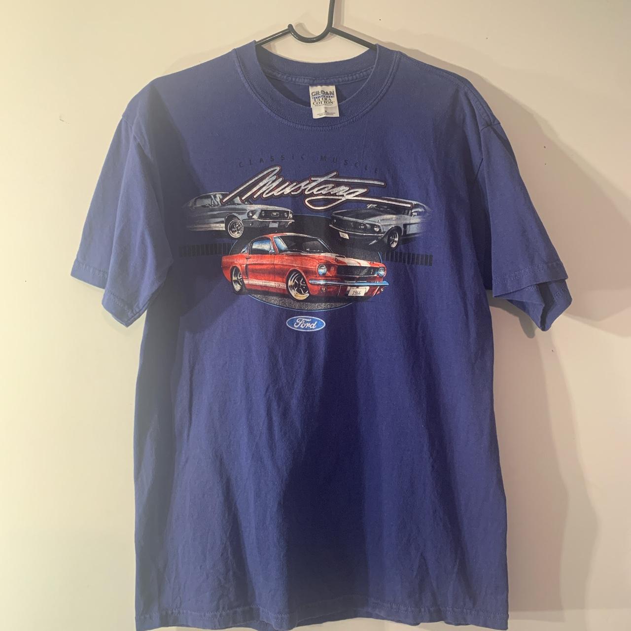 Vintage Ford Mustang Classic Muscle t shirt, blue,... - Depop