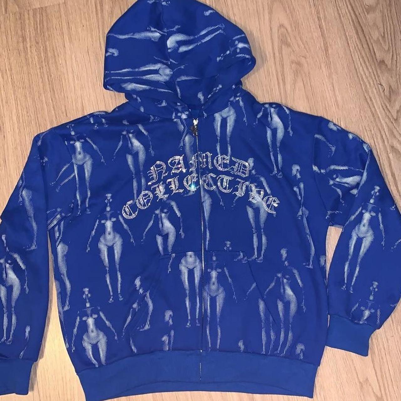 NAMED COLLECTIVE rhinestone hoodie Size Small/Medium... - Depop