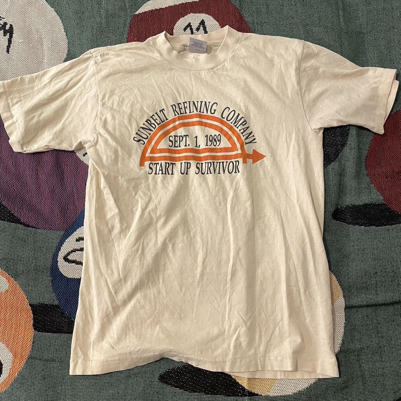 vintage 1989 single stitch startup tee simple... - Depop