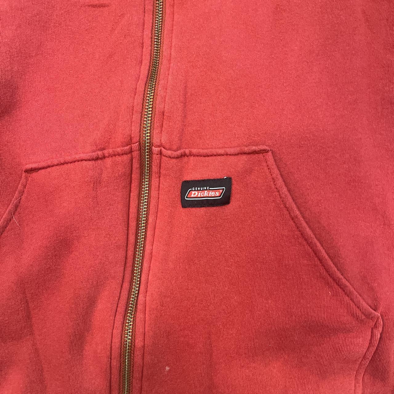 Red Thick Dickies Zip Up Size Large or Medium, no... - Depop