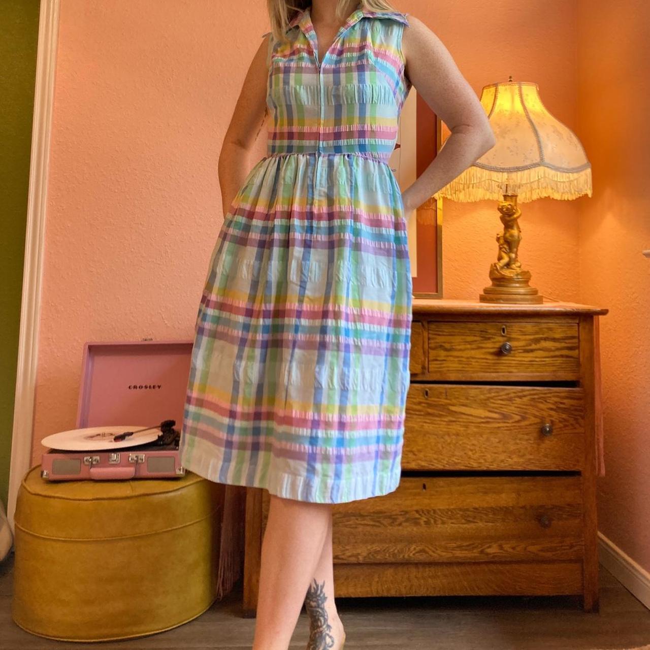Vintage 60s plaid sun dress This adorable vintage... - Depop