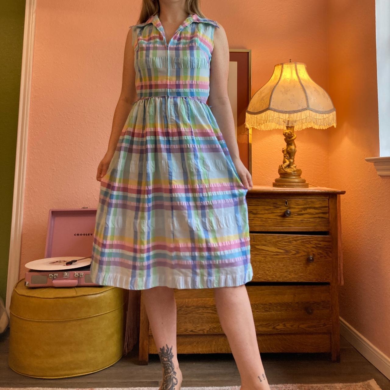 Vintage 60s plaid sun dress This adorable vintage... - Depop