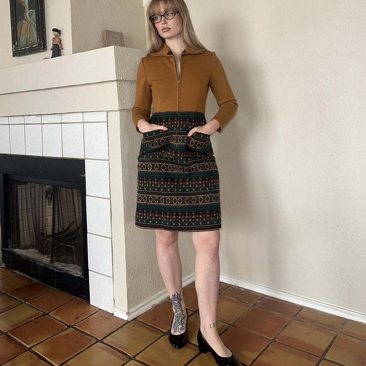 Vintage 70s mod dress Vintage 60s 70s zip up... | Depop