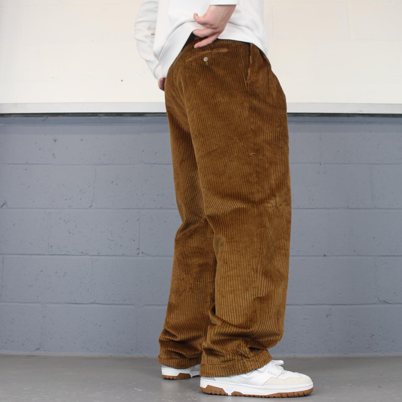 Jumbo cord trousers Thick loose caramel brown baggy... - Depop
