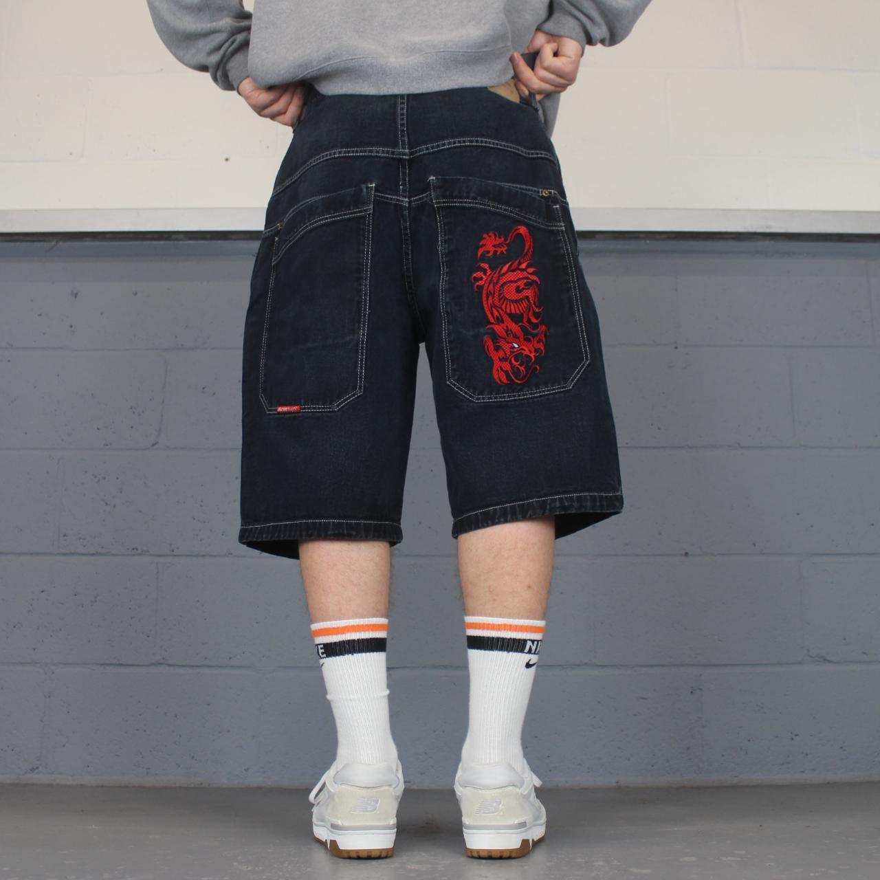 Baggy grunge jorts Loose Machine Jeans hip hop skate... - Depop