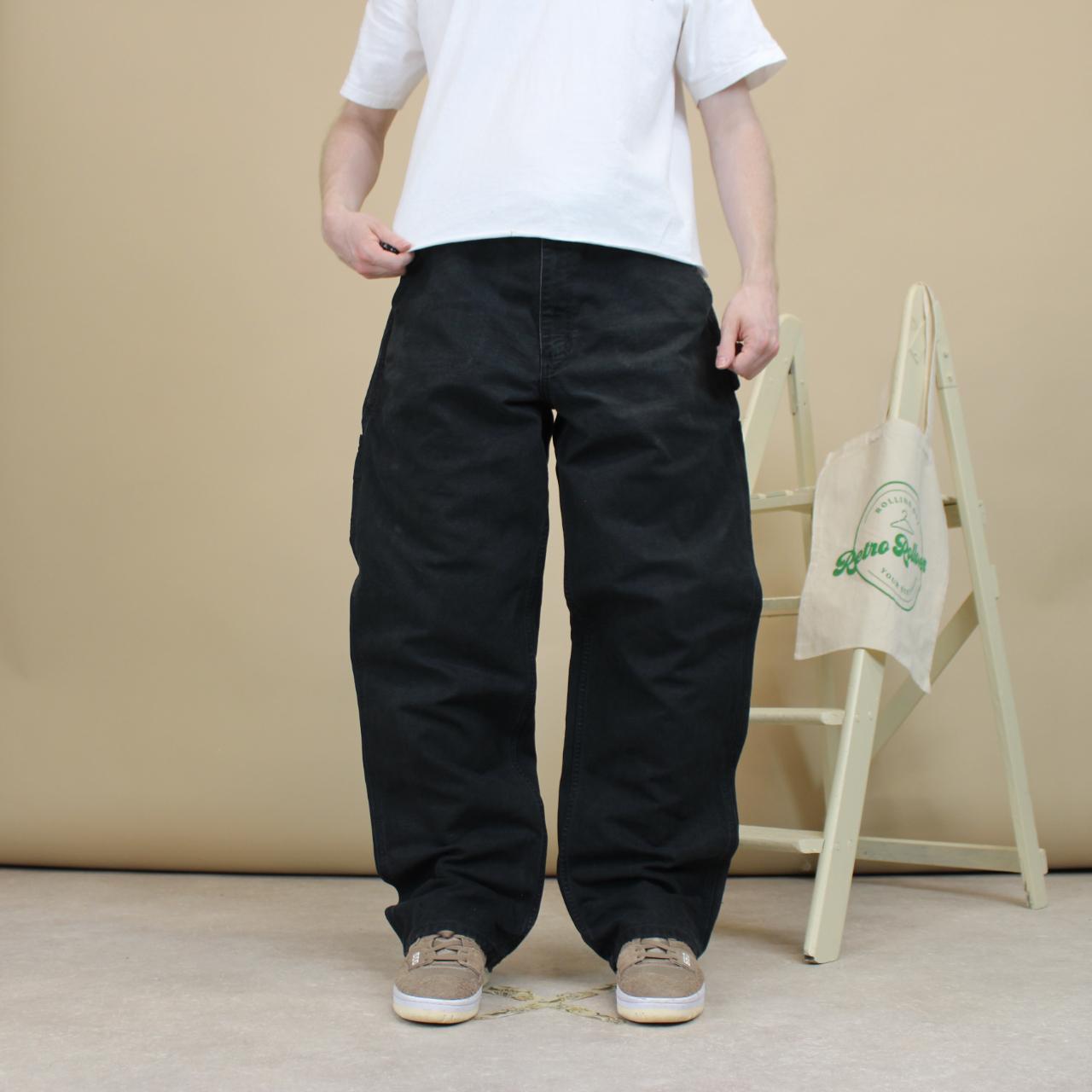 Black Carhartt carpenter jeans W34L32 Loose baggy... - Depop