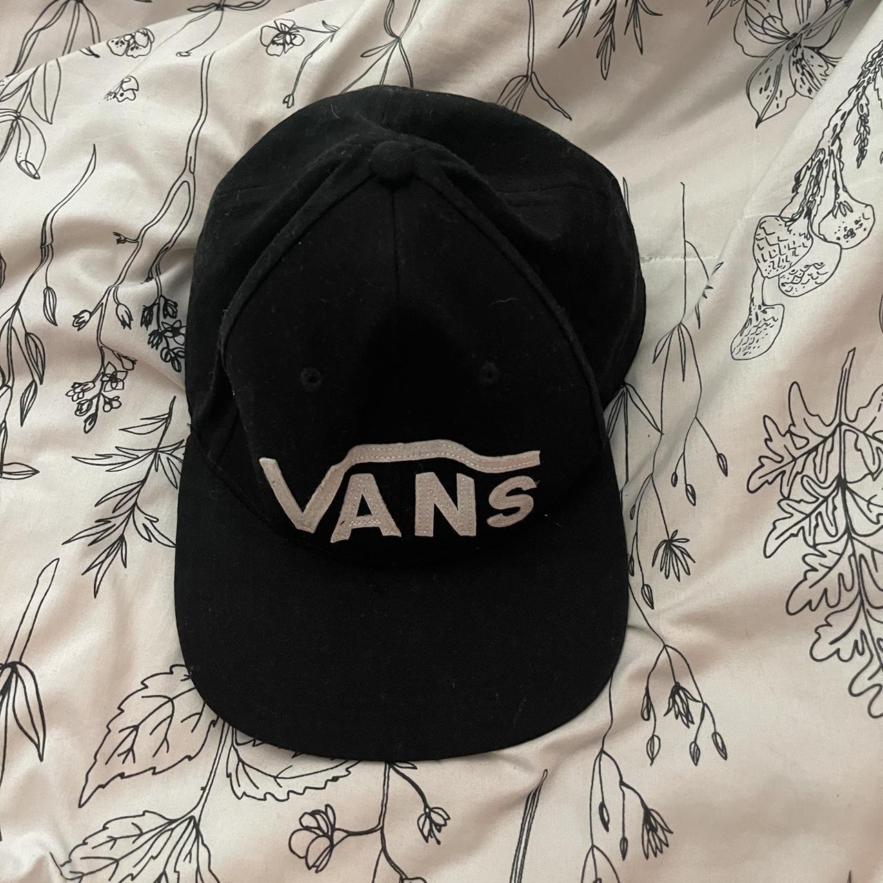vans cap with snap closure flat brimmed cap with... - Depop
