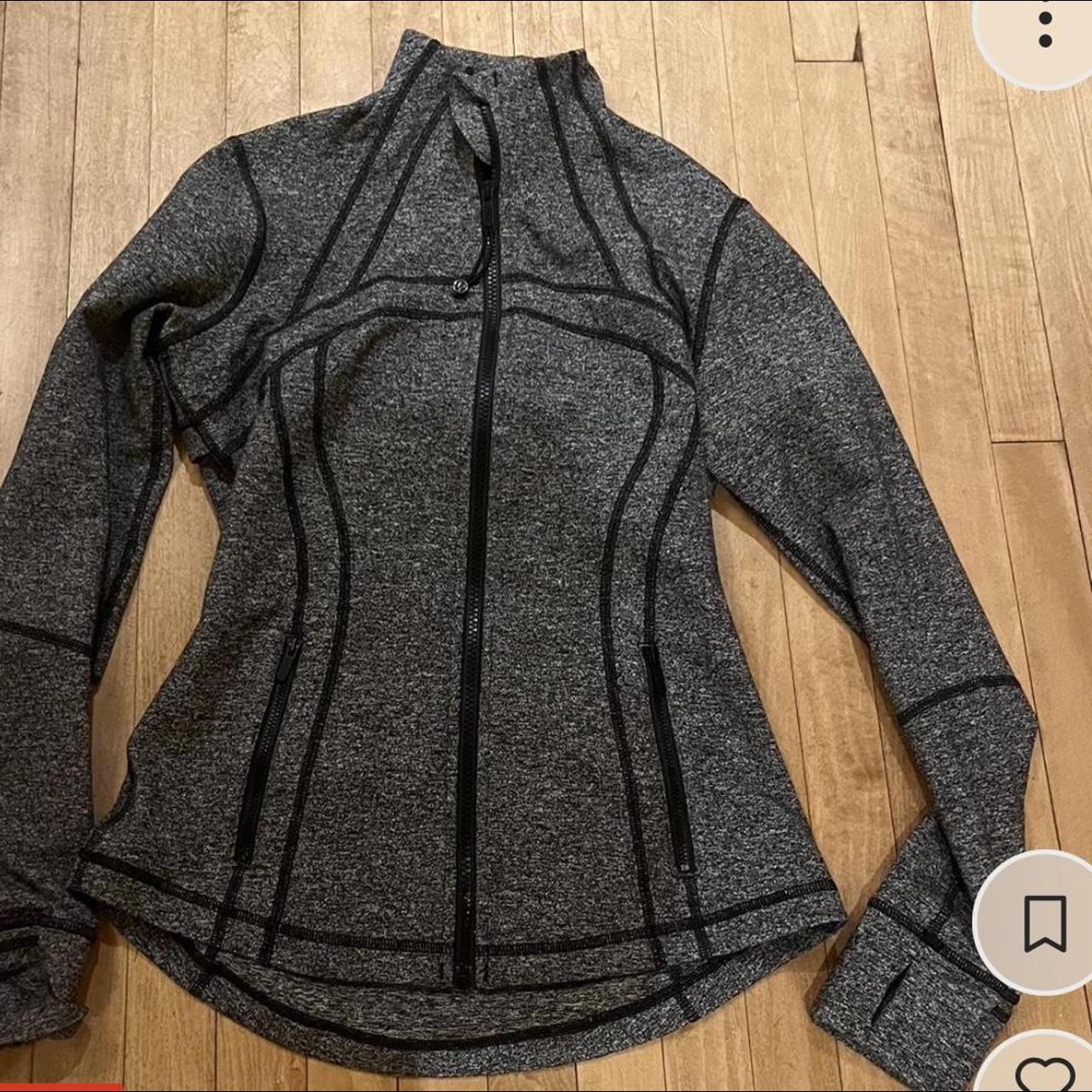 LULU define jacket size 4 heathered grey no... - Depop