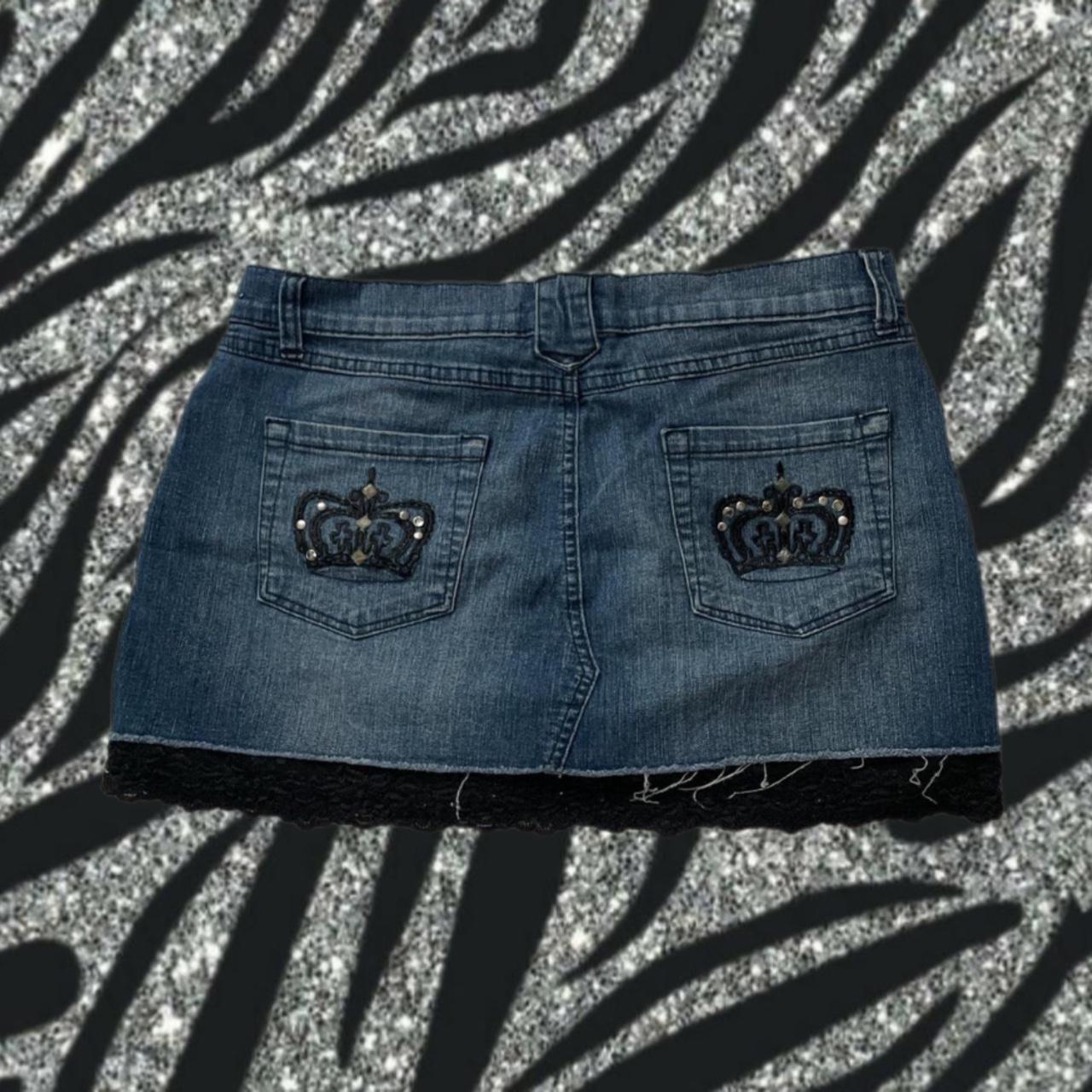 Deb jeans denim mini skirt size: 13 is... - Depop