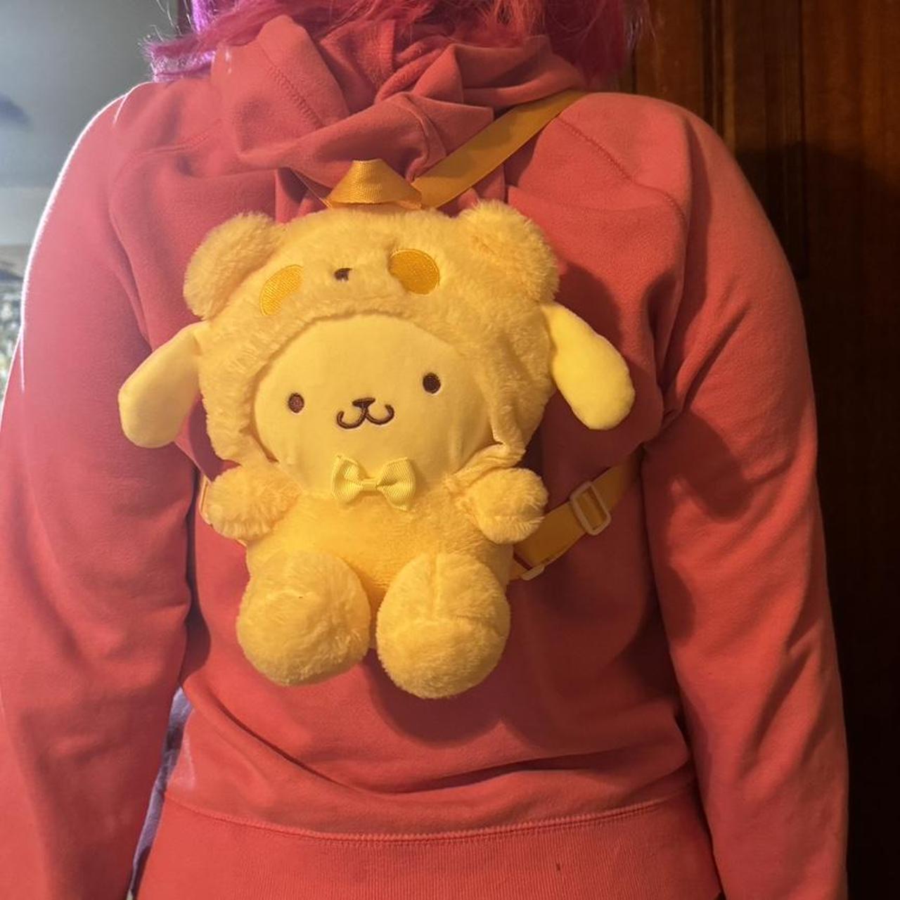 Pompompurin mini fluffy backpack with zipper on the... - Depop