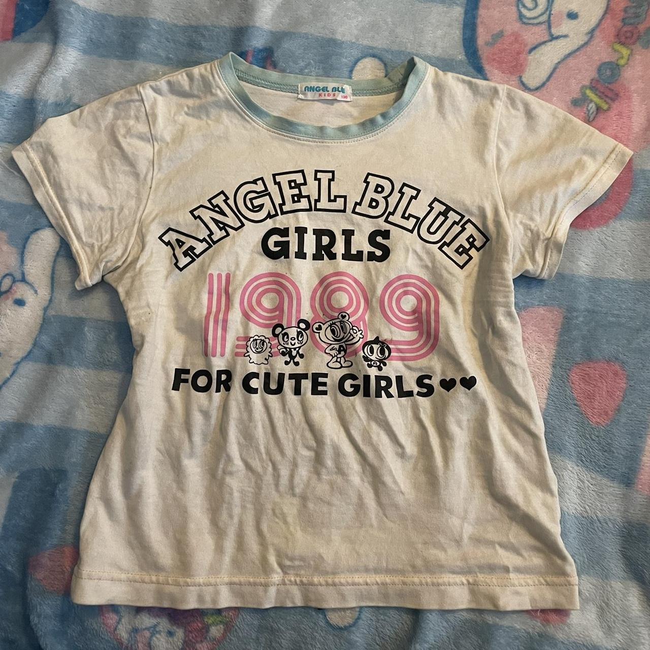 y2k cutecore angel blue top from japan size 130cm -... - Depop