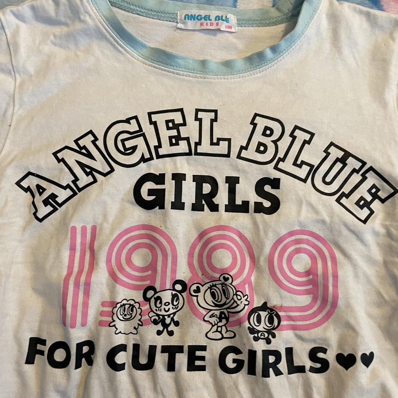 y2k cutecore angel blue top from japan size 130cm -... - Depop