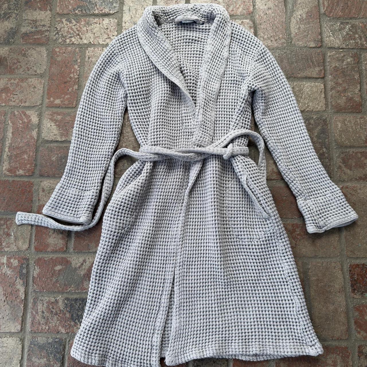 Brooklinen Dreamweave Waffle Robe Gray L In great... | Depop