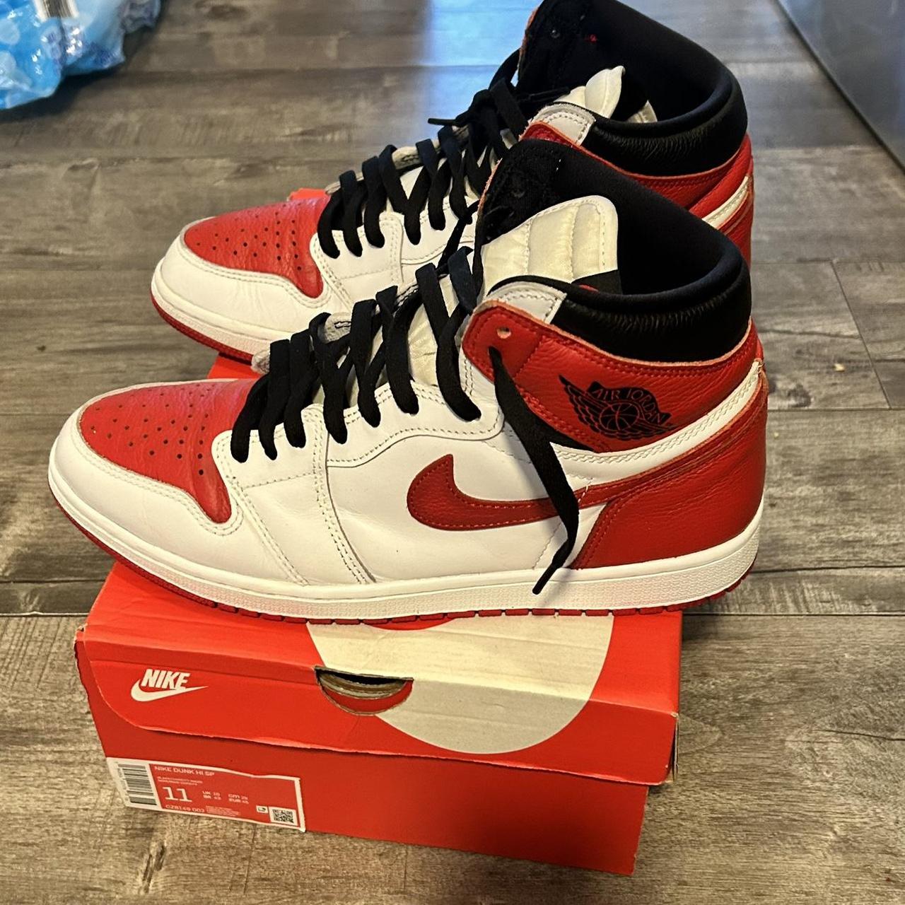 Air Jordan 1 Retro High OG Heritage White Red 555088... - Depop