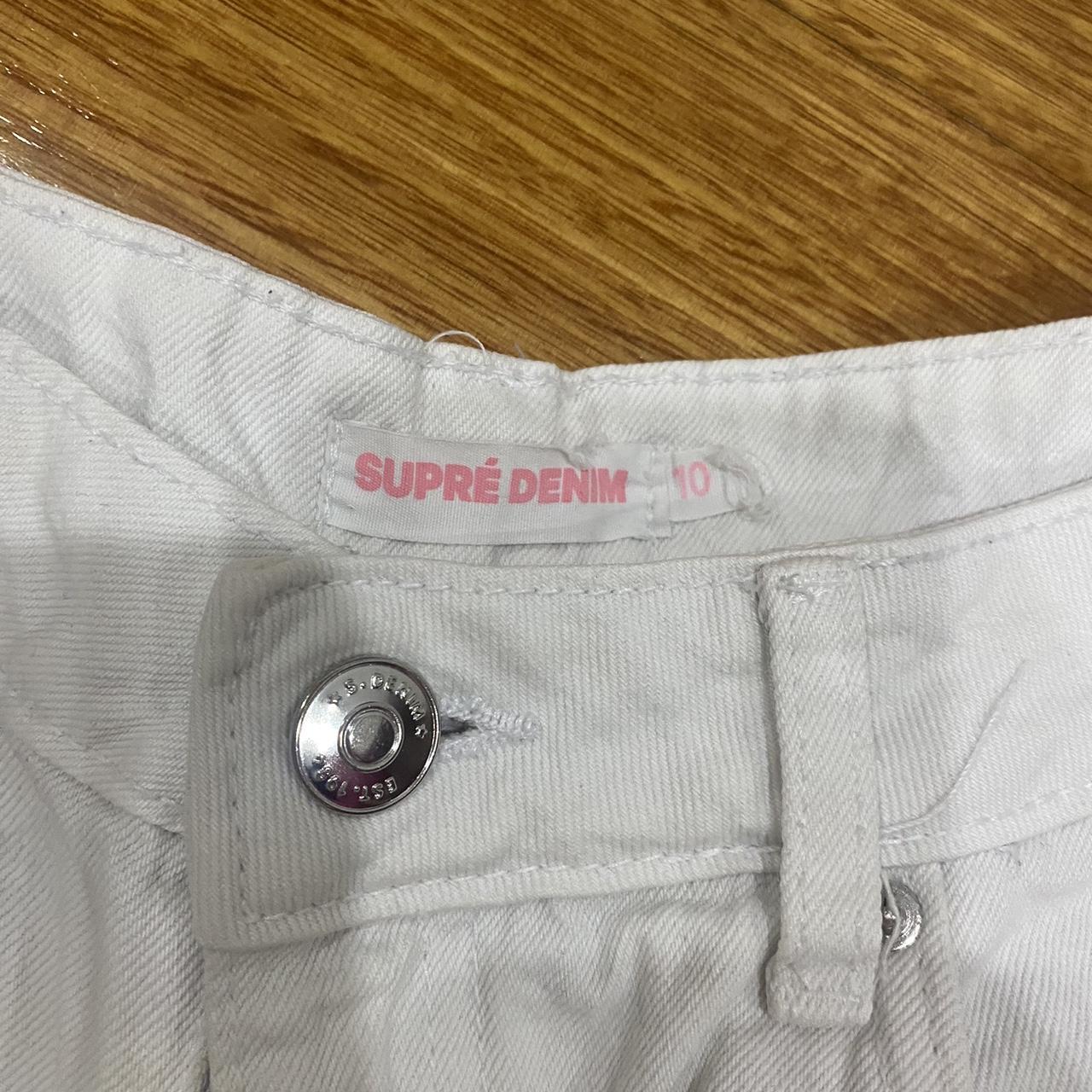 Supre Wide Leg White Denim Jeans - Depop