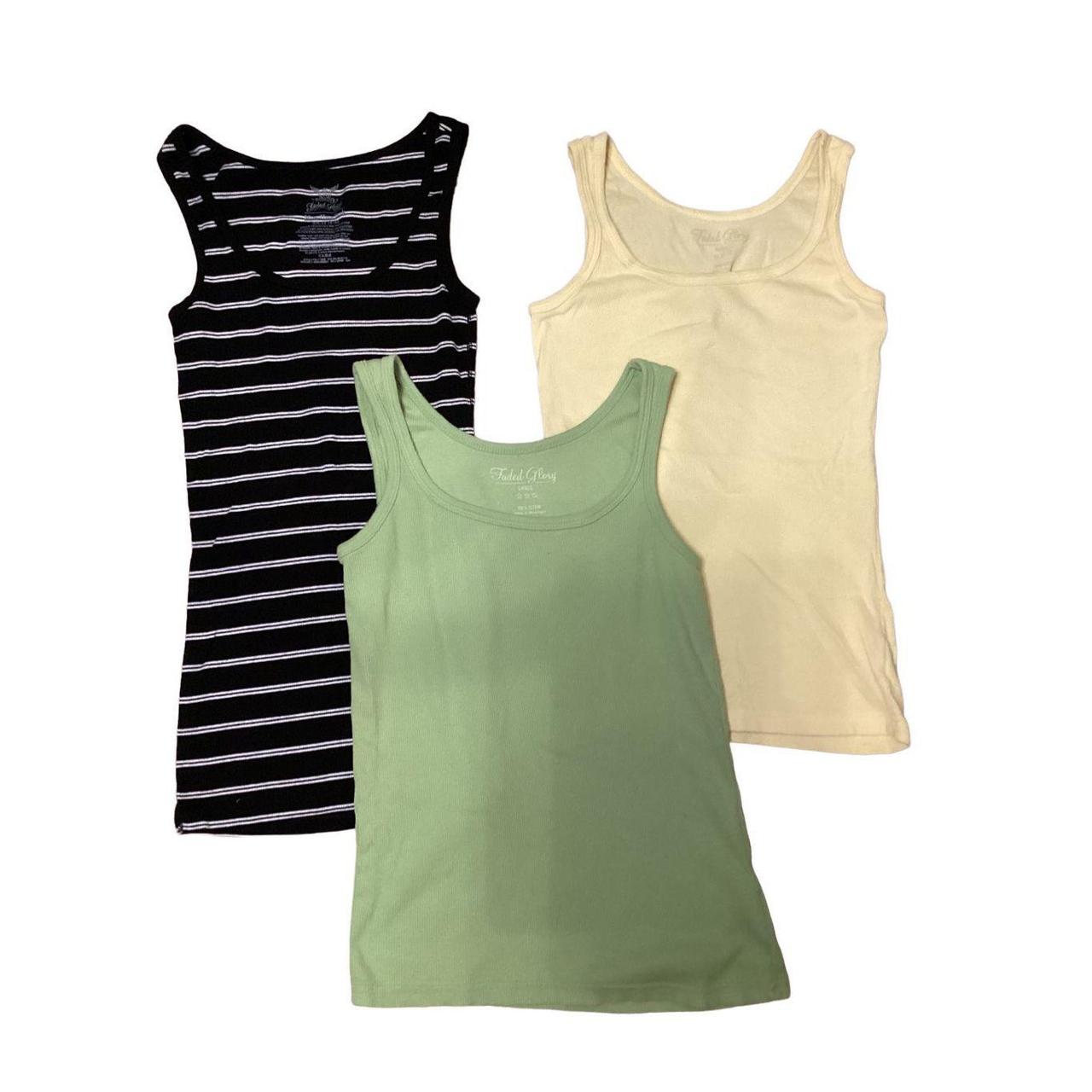 Faded Glory Lot of 3 tank tops Vintage Ribbed Small