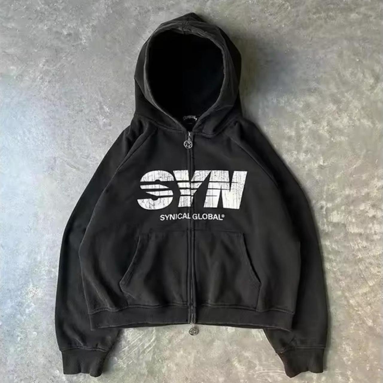 Vintage Synical Global Zip-Up Hoodie Dm for... | Depop