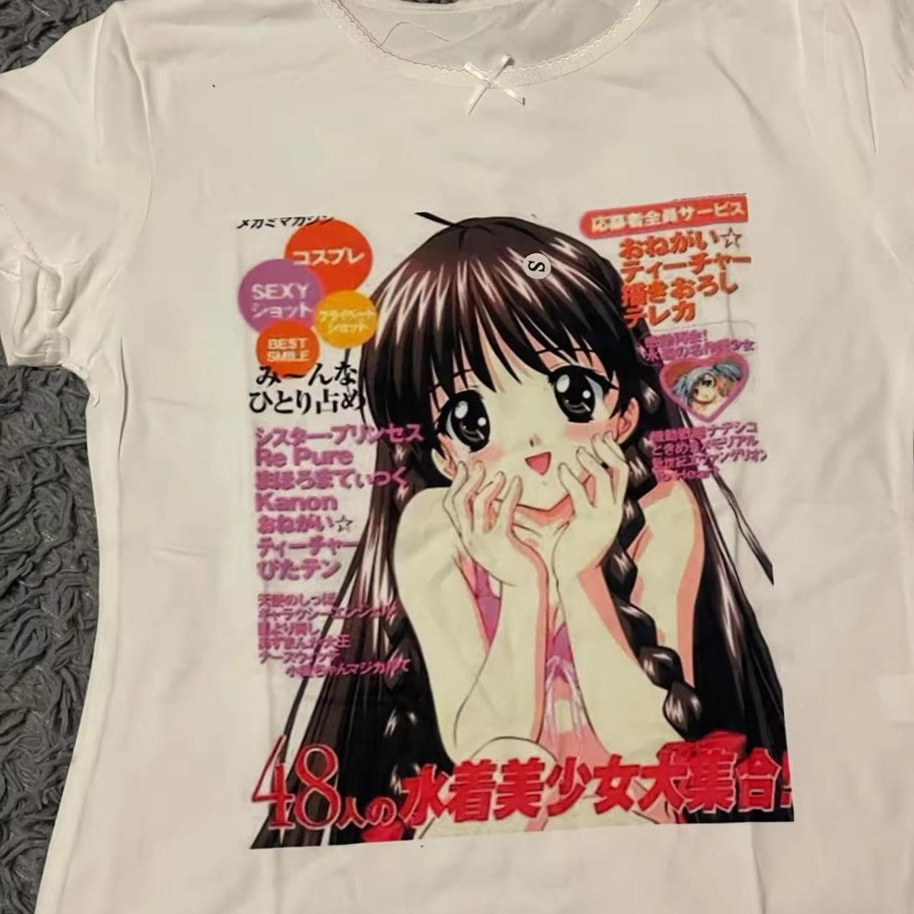 Cute anime girl tank top with pink accents👚 so... | Depop