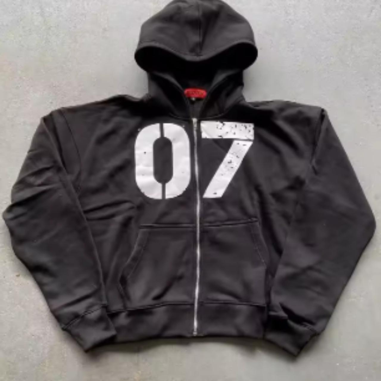 Black Gothic style zip-up #Y2K #Goth #Streetwear | Depop