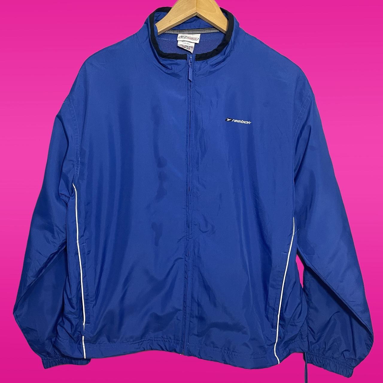 Reebok Women's Blue and White Jacket | Depop