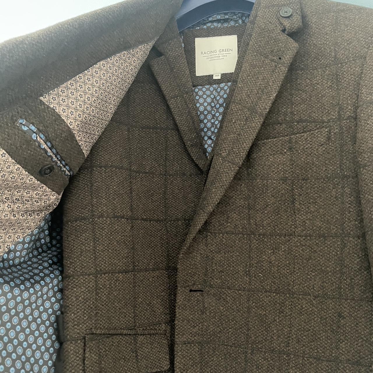 Racing green tweed jacket 42r and matching vest 38r.... - Depop