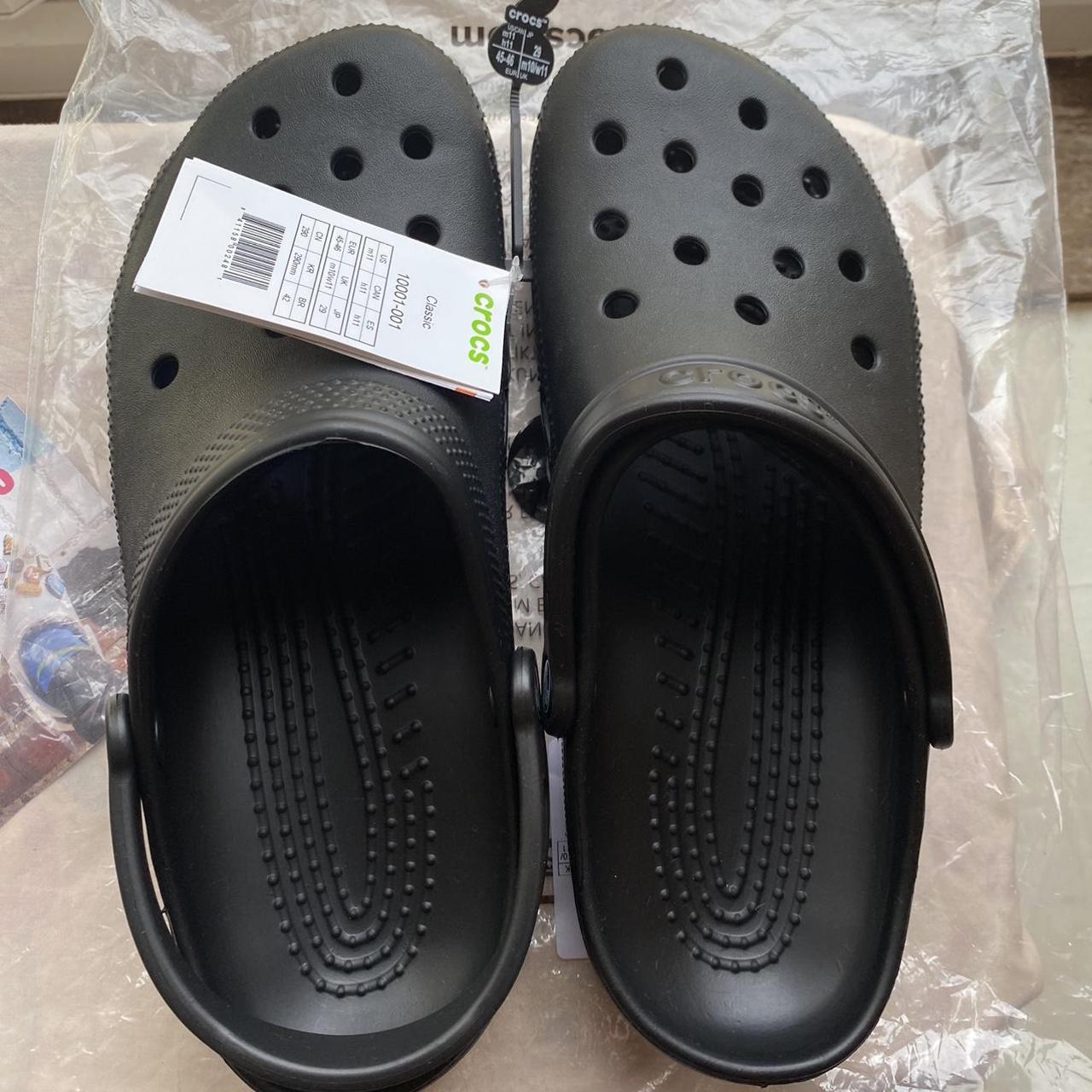 Brand new and unworn black crocs. Size: Men 10/... - Depop