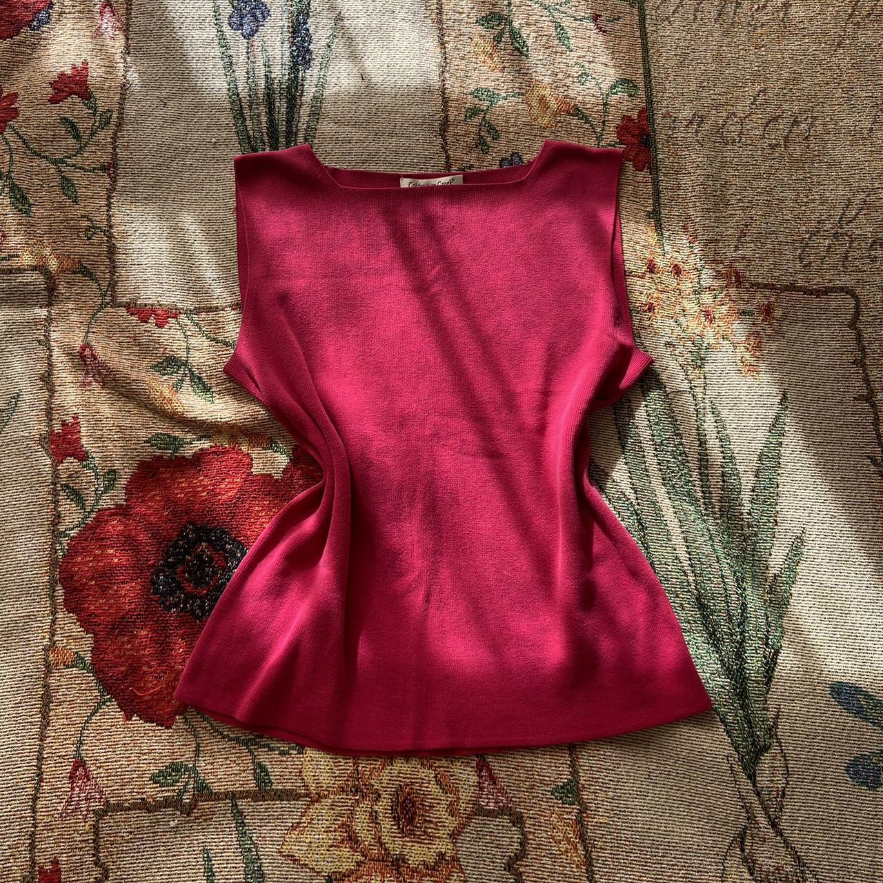 Hot pink silk tank top. Super cute & comfy, great... - Depop