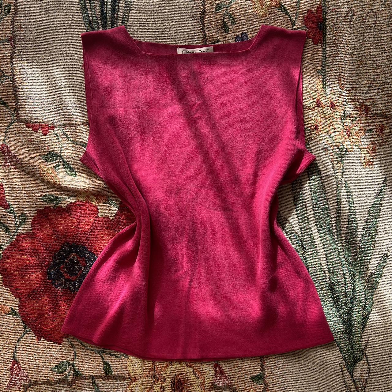 Hot pink silk tank top. Super cute & comfy, great... - Depop