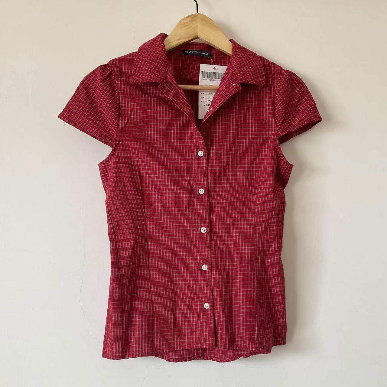 Brandy Melville rue top - red plaid gingham short... | Depop