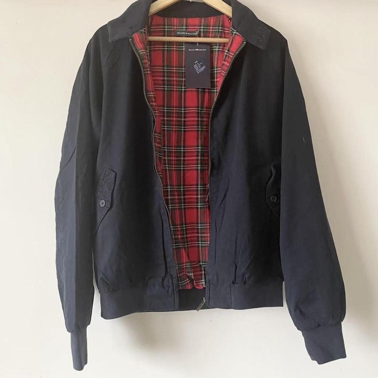 Brandy Melville faith reversible jacket - navy blue... - Depop