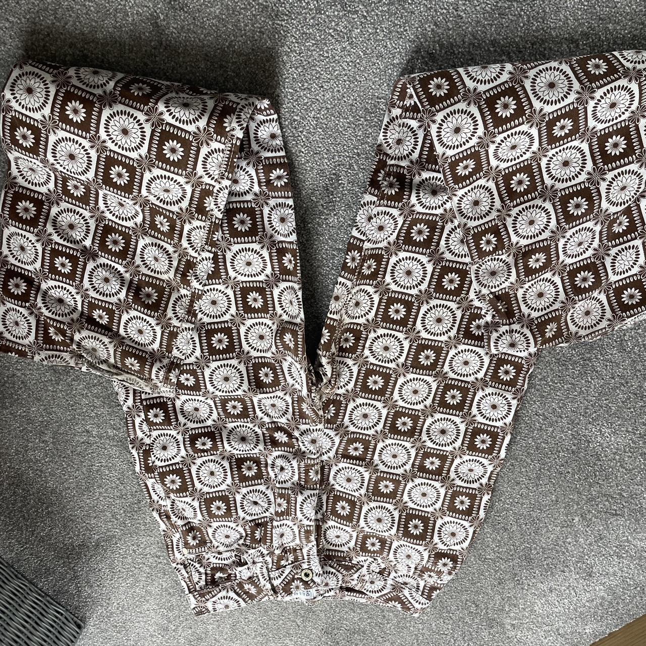 Primark brown pattern jean size 12 #primark - Depop