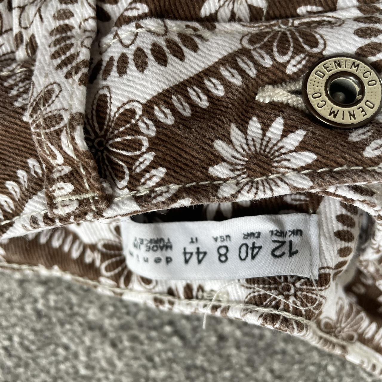 Primark brown pattern jean size 12 #primark - Depop