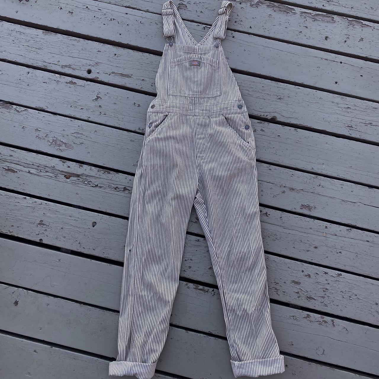 Women’s Regular Fit Hickory Stripe Bib Overalls Size... - Depop