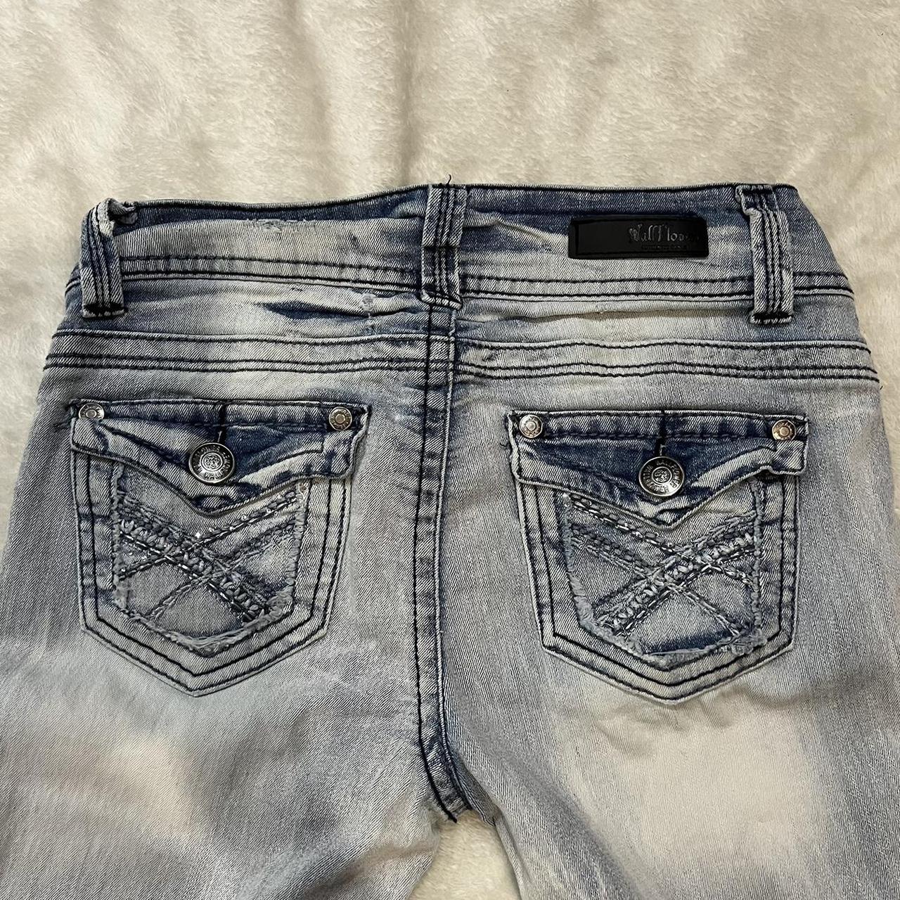 Wallflower mid rise light wash denim flare bootcut... - Depop