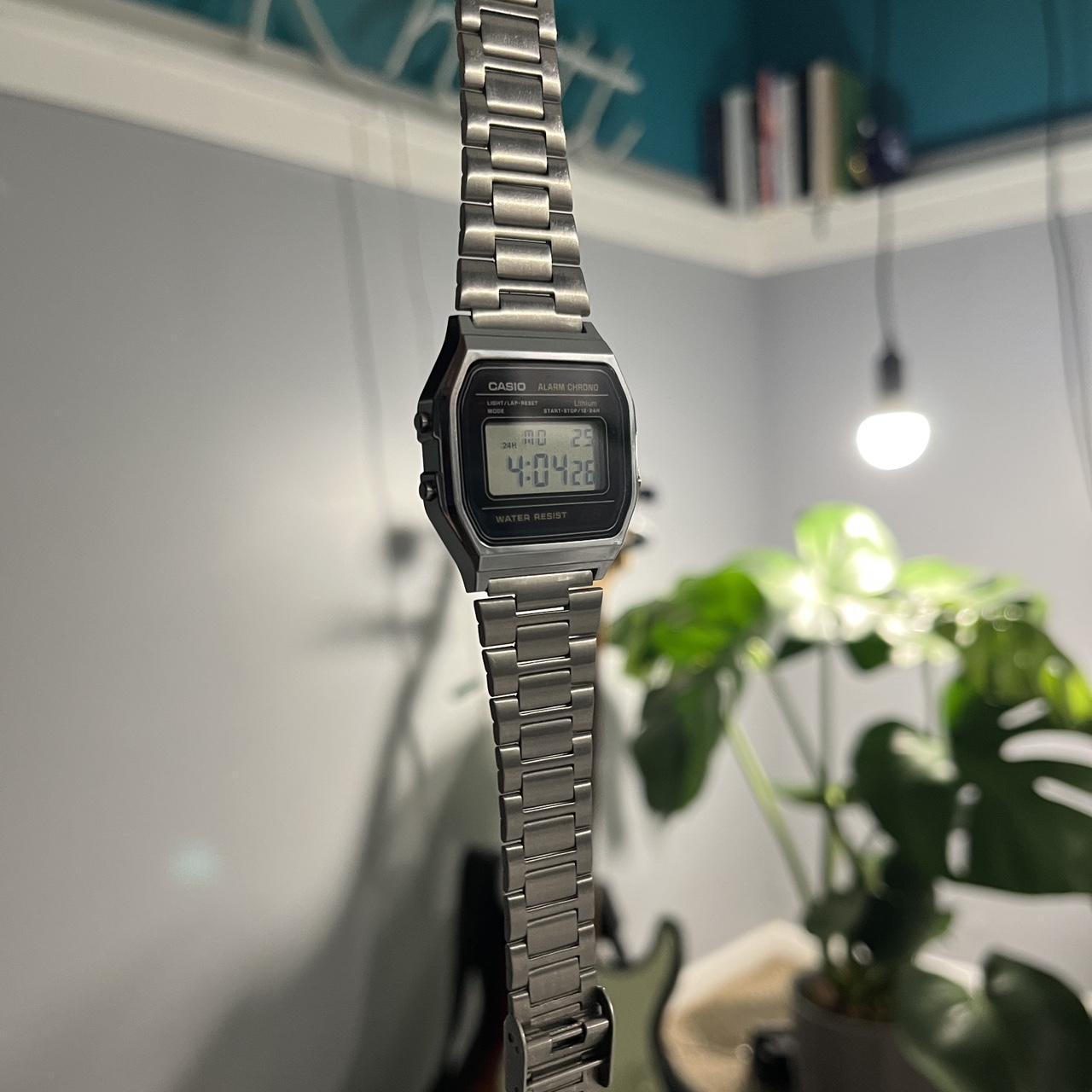 Casio Stainless steel digital watch - Depop