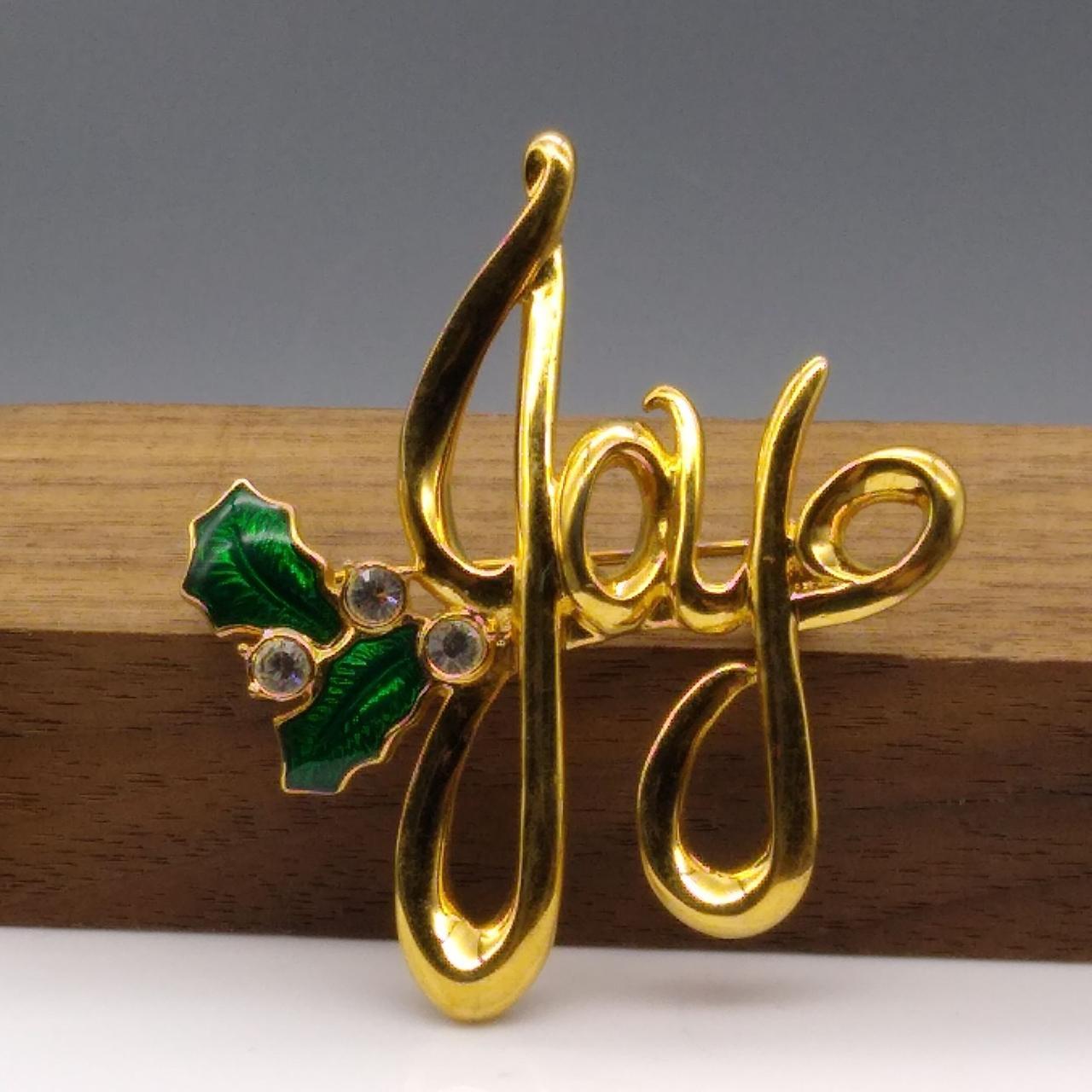 Vintage Monet Joy Brooch, Gold Tone Collectible Pin... - Depop