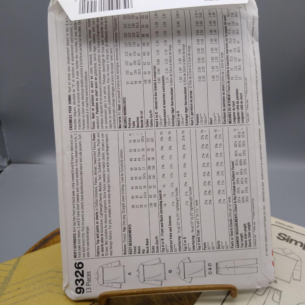 UNCUT Vintage Sewing PATTERN Simplicity 9326, 2 Hr... - Depop