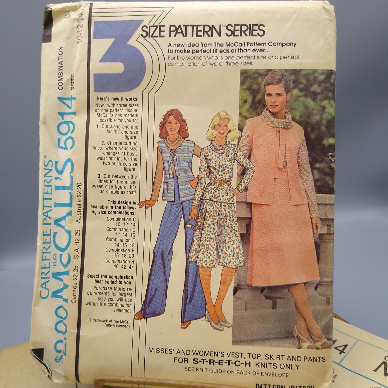 UNCUT Vintage Sewing PATTERN McCalls 5914, Misses... - Depop