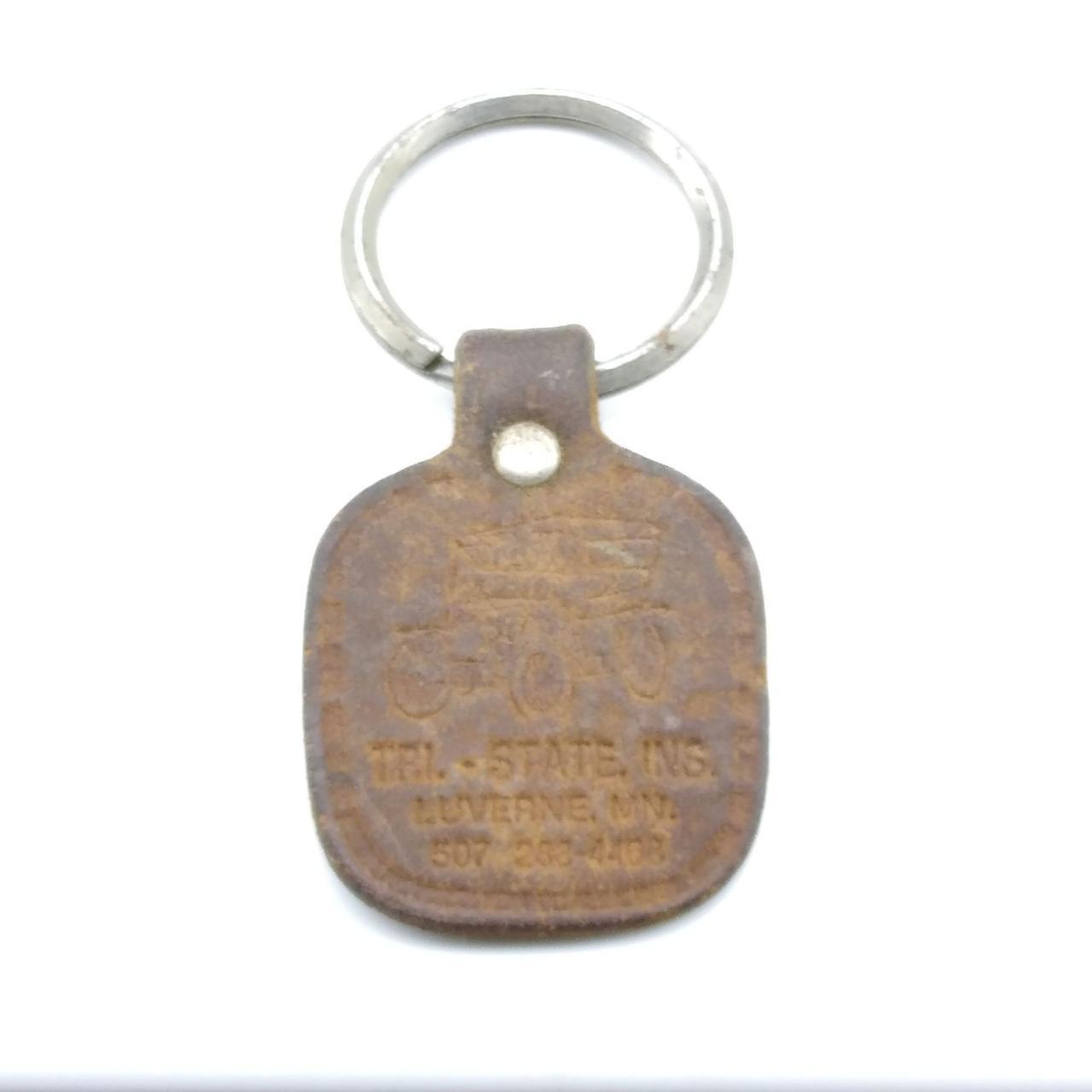 Vintage Embossed Leather Keychain Fob, Tri State... - Depop